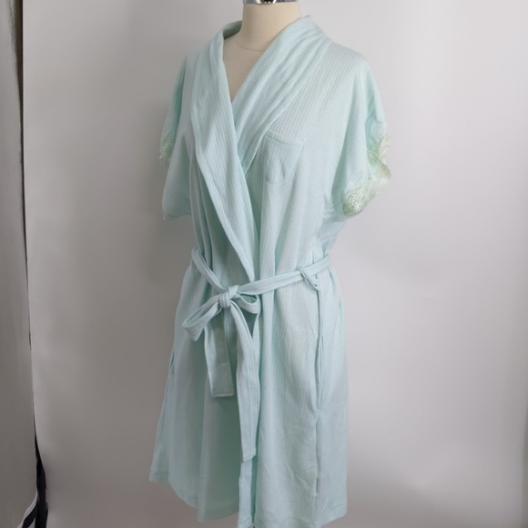 Cypress | Intimates & Sleepwear | Cypress Blue Shortsleeve Belted ...